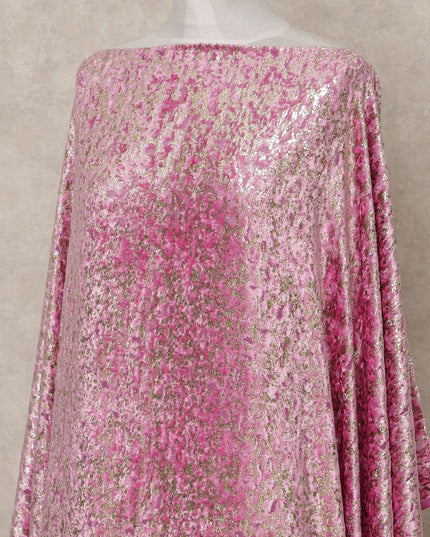 Pink Premium Velvet Makmal Silk Chiffon Somali Dirac – 3.5 Mtrs – Regal Fabrics