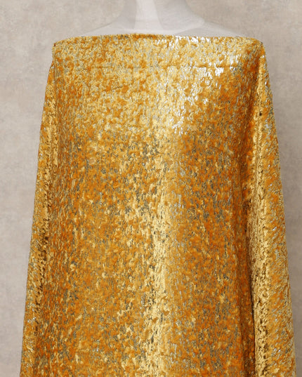 Golden Orange Premium Velvet Makmal Silk Chiffon Somali Dirac – 3.5 Mtrs – Regal Fabrics